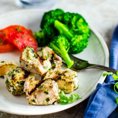 Easy Cilantro Lime Grilled Fish Kebab Recipe - Garlic & Zest