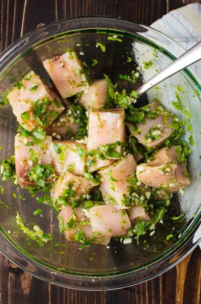 Easy Cilantro Lime Grilled Fish Kebab Recipe - Garlic & Zest