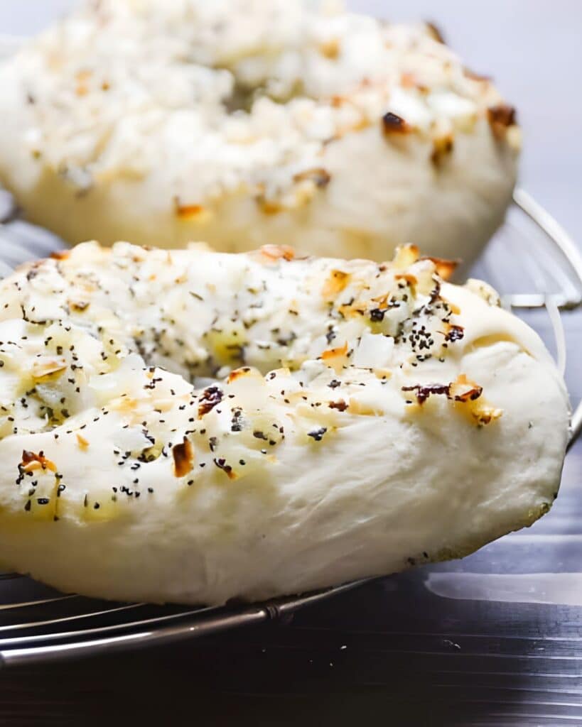 Onion Poppy Sesame Bialys - Garlic & Zest