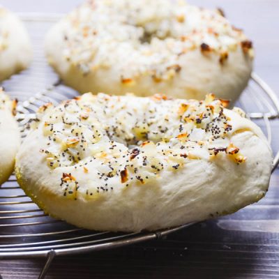 Onion Poppy Sesame Bialys - Garlic & Zest