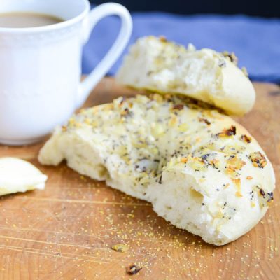 Onion Poppy Sesame Bialys - Garlic & Zest