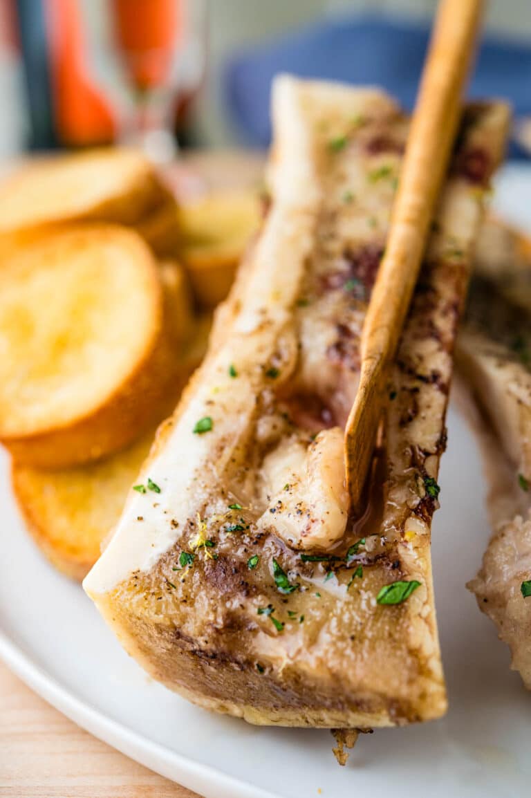 Roasted Beef Bone Marrow Appetizer - Garlic & Zest
