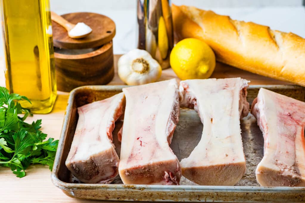 Roasted Beef Bone Marrow Appetizer - Garlic & Zest