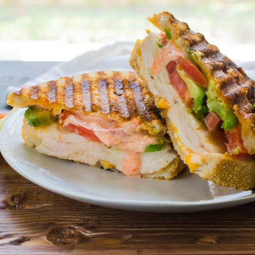 Chicken Panini with Sweet Red Pepper Aioli - Garlic & Zest