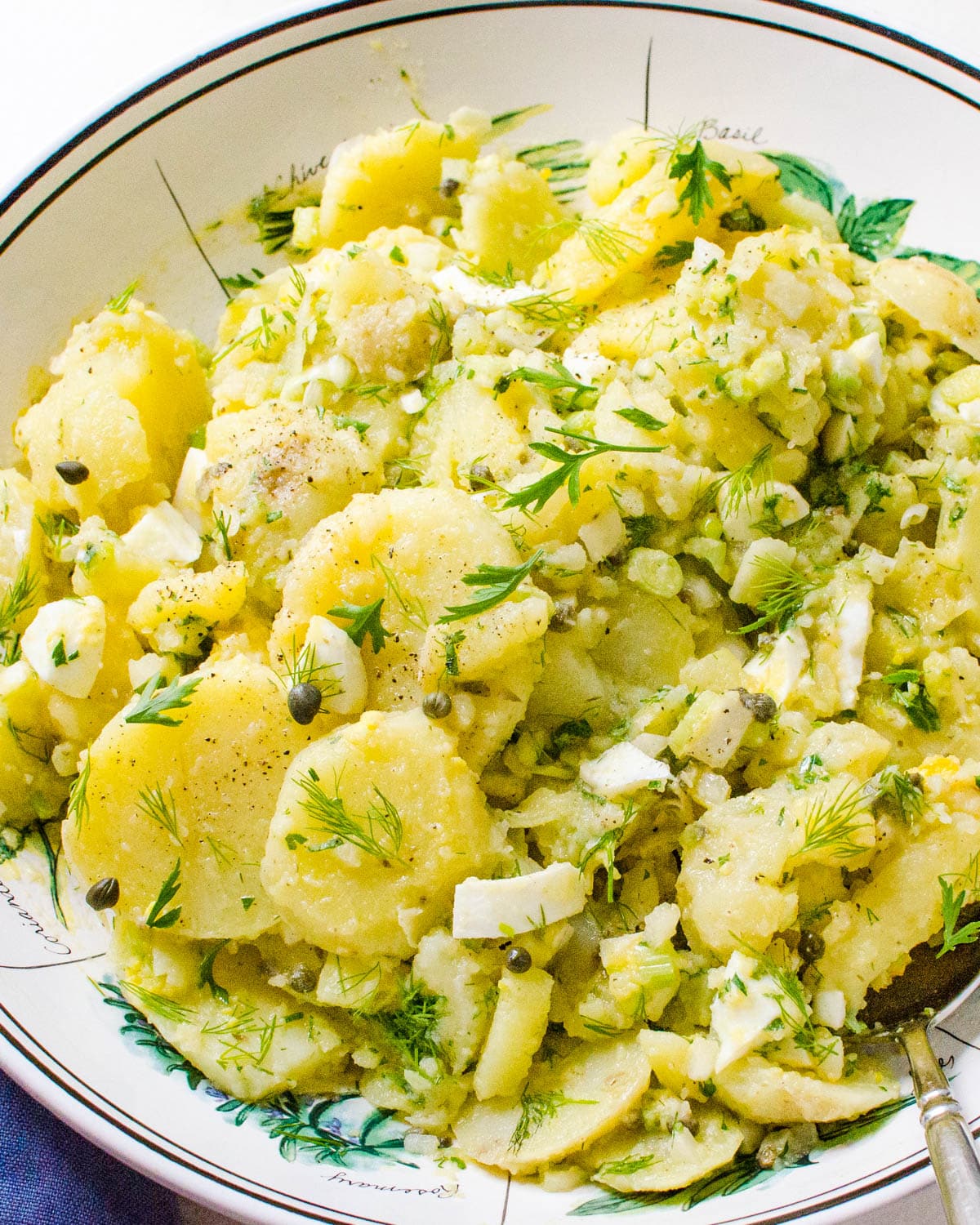 French Potato Salad — No Mayo, Fresh Herbs & Capers - Garlic & Zest