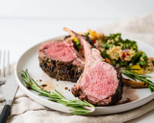 Grilled Rack of Lamb with Garlic Herb Crust - Garlic & Zest