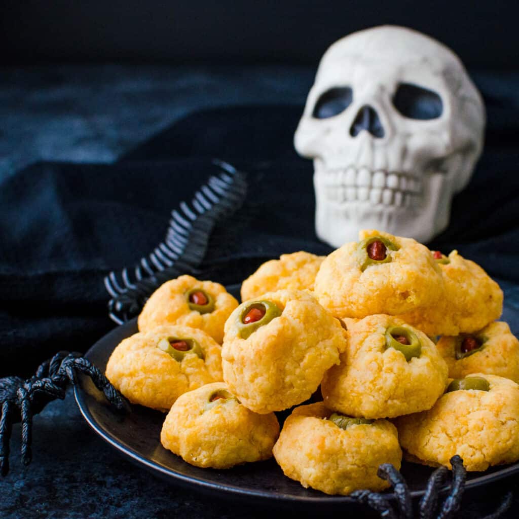 Cheese Olive Balls - Halloween Party Appetizers - Garlic & Zest