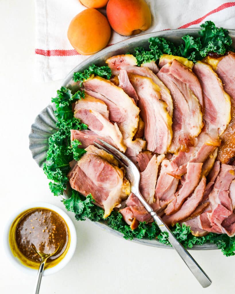 Ham Shank with Brown Sugar Mustard Glaze - Garlic & Zest