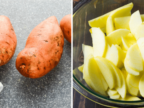 Sweet Potato and Apple Strata - Garlic & Zest
