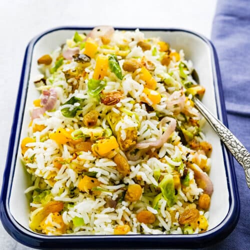 Basmati Rice Pilaf with Roasted Fall Vegetables - Garlic & Zest