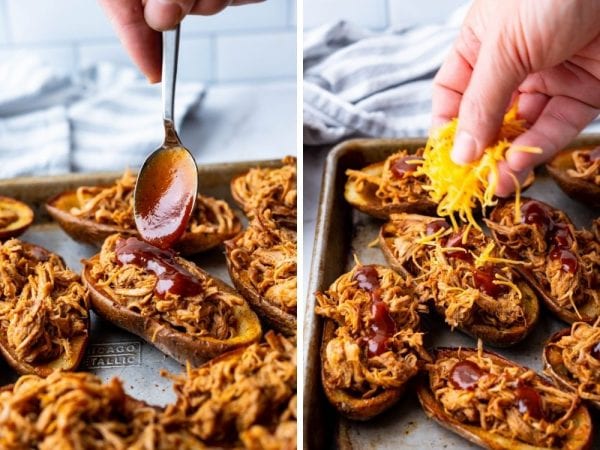 Ultimate Pulled Pork Stuffed Potato Skins (a.k.a. Pigskins) - Garlic & Zest