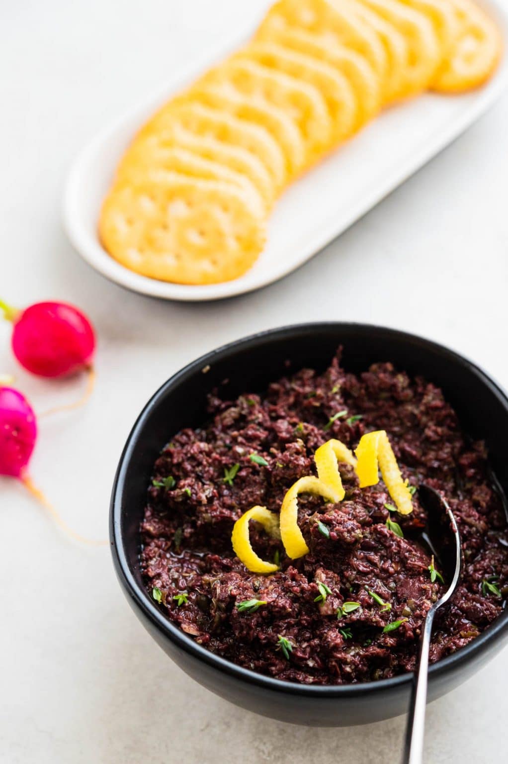 Easy 10-Minute Black Olive Tapenade - Garlic & Zest
