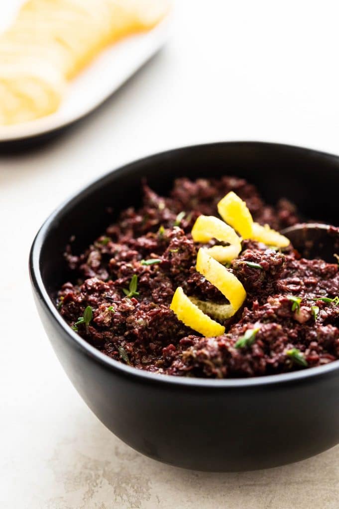 Easy 10-Minute Black Olive Tapenade - Garlic & Zest