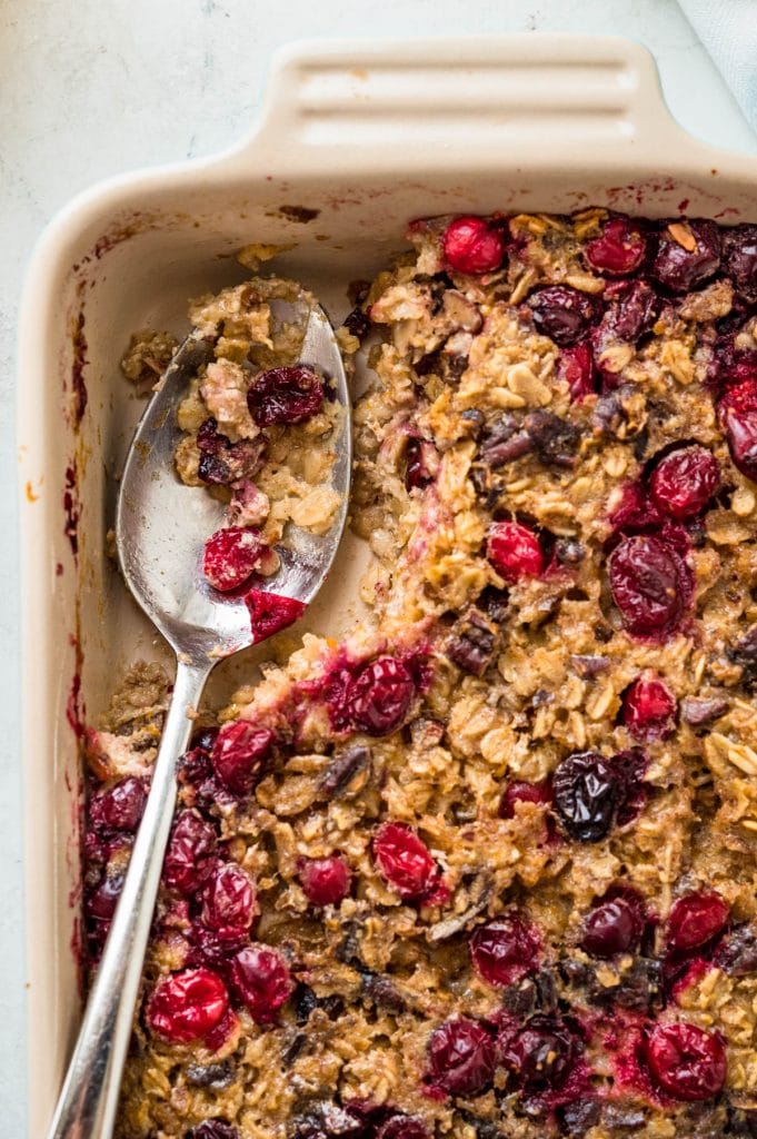 Holiday Baked Oats Recipe (w/banana, orange & cranberry) - Garlic & Zest