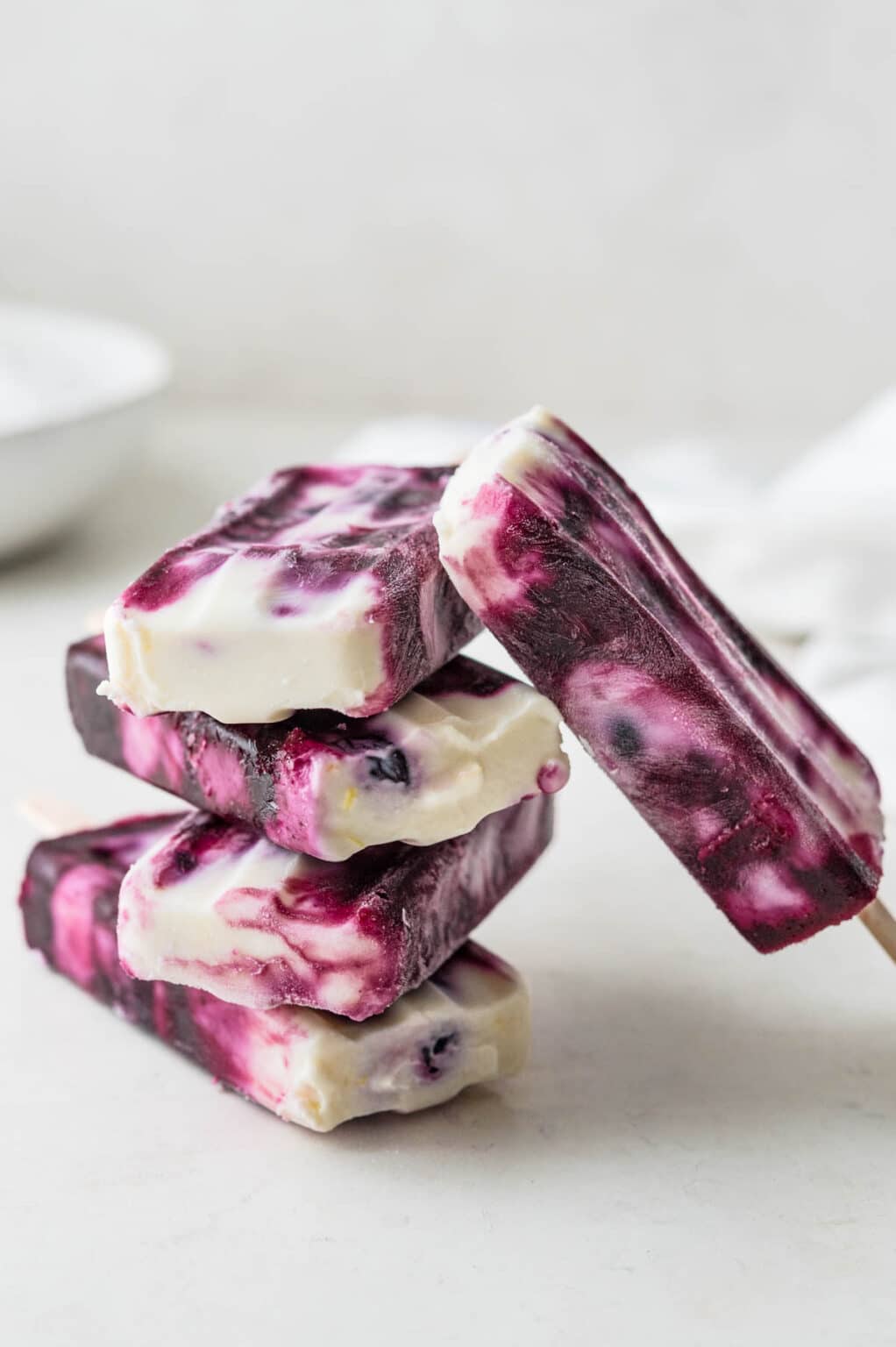 Blueberry Swirl Yogurt Popsicles - Garlic & Zest