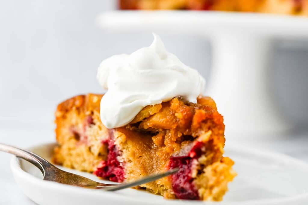 Cranberry Pear Upside Down Cake - Garlic & Zest