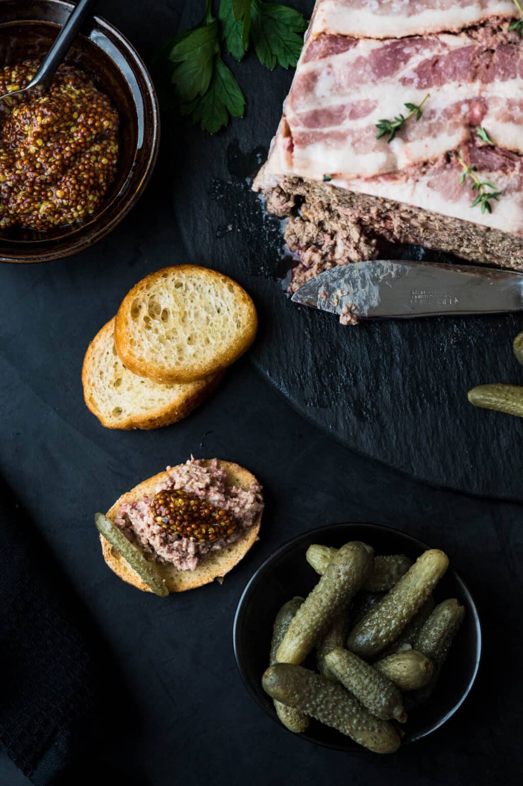 French Pate (chicken liver and pork terrine) - Garlic & Zest
