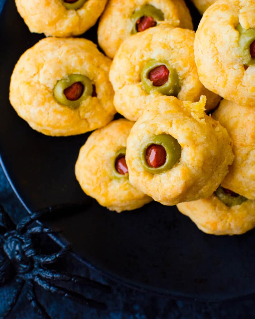 Cheese Olive Balls - Halloween Party Appetizers - Garlic & Zest