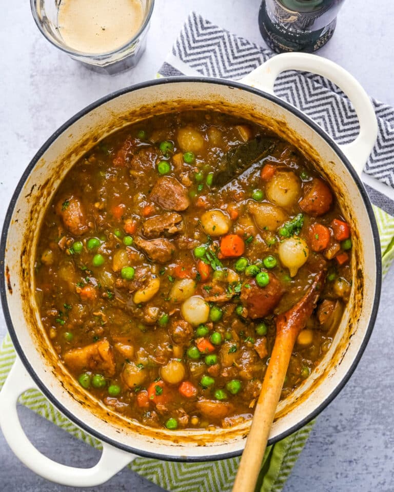 Irish Stout Lamb Stew - Garlic & Zest