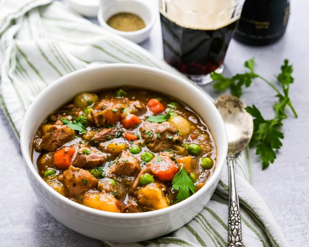 Irish Stout Lamb Stew - Garlic & Zest