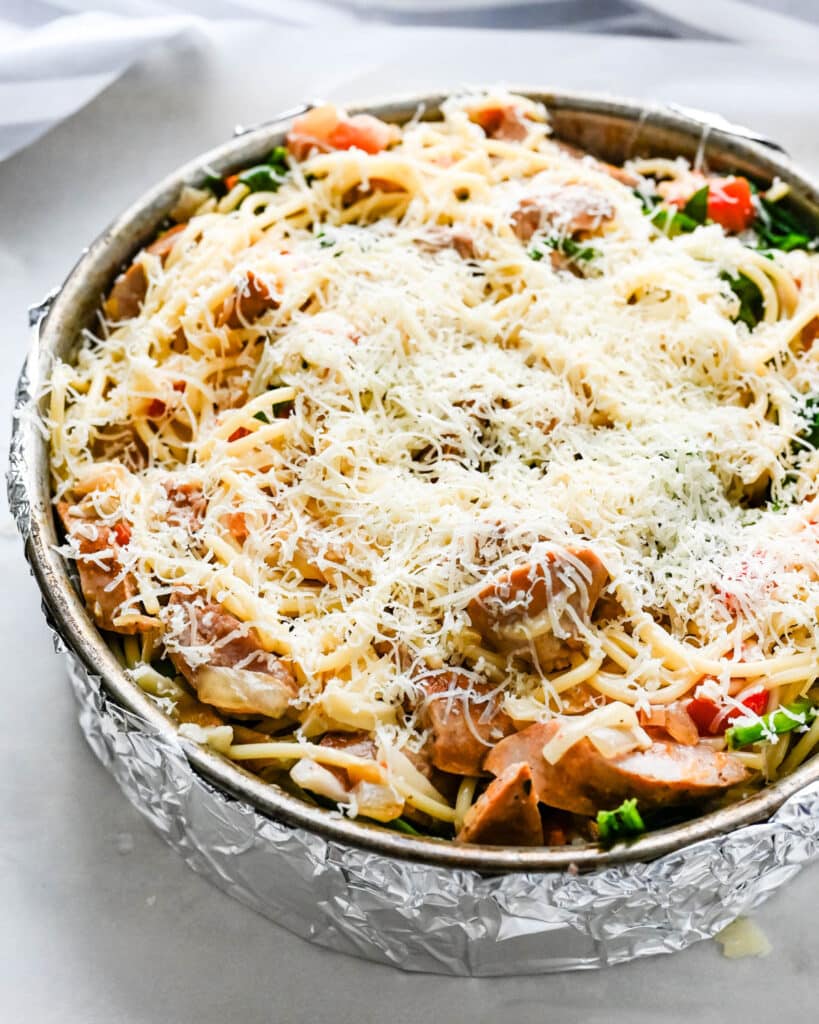Baked Spaghetti Pie - Garlic & Zest