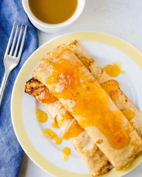 Breakfast Crêpes with Ricotta and Apricot - Garlic & Zest