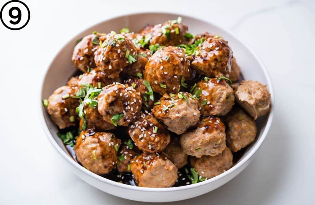 Asian Meatballs with Tangy Glaze - Garlic & Zest