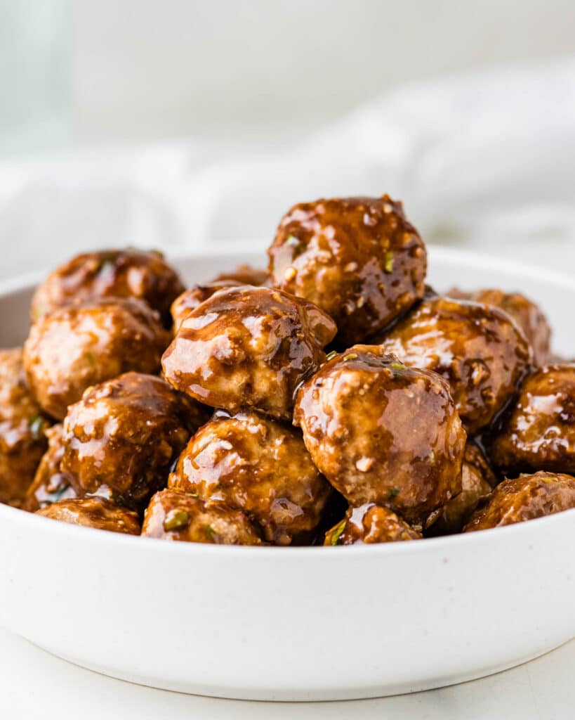 Asian Meatballs with Tangy Glaze - Garlic & Zest