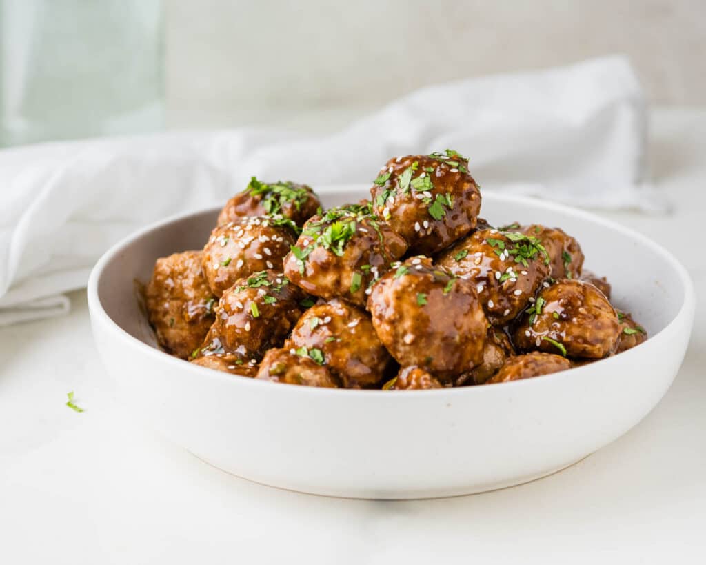 Asian Meatballs with Tangy Glaze - Garlic & Zest